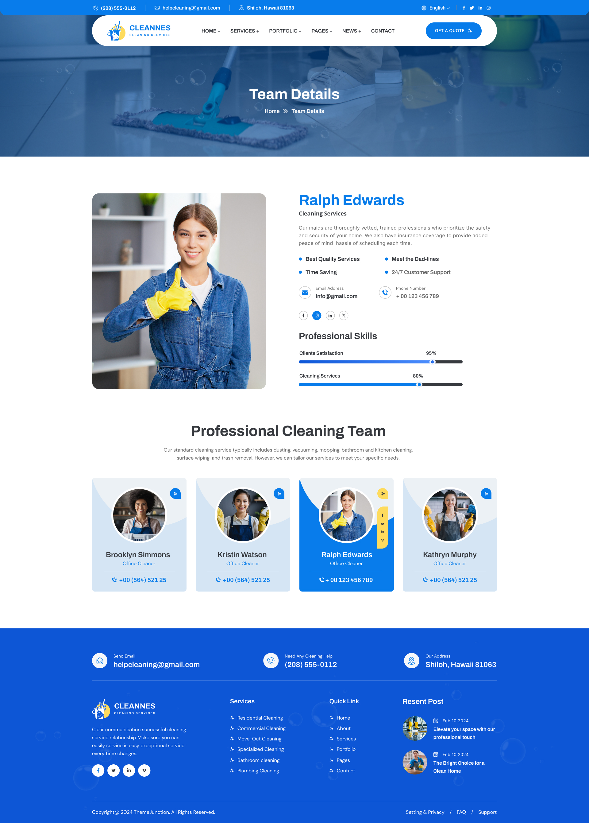 Cleannes - Cleaning Services Figma Template by Theme-Junction | ThemeForest